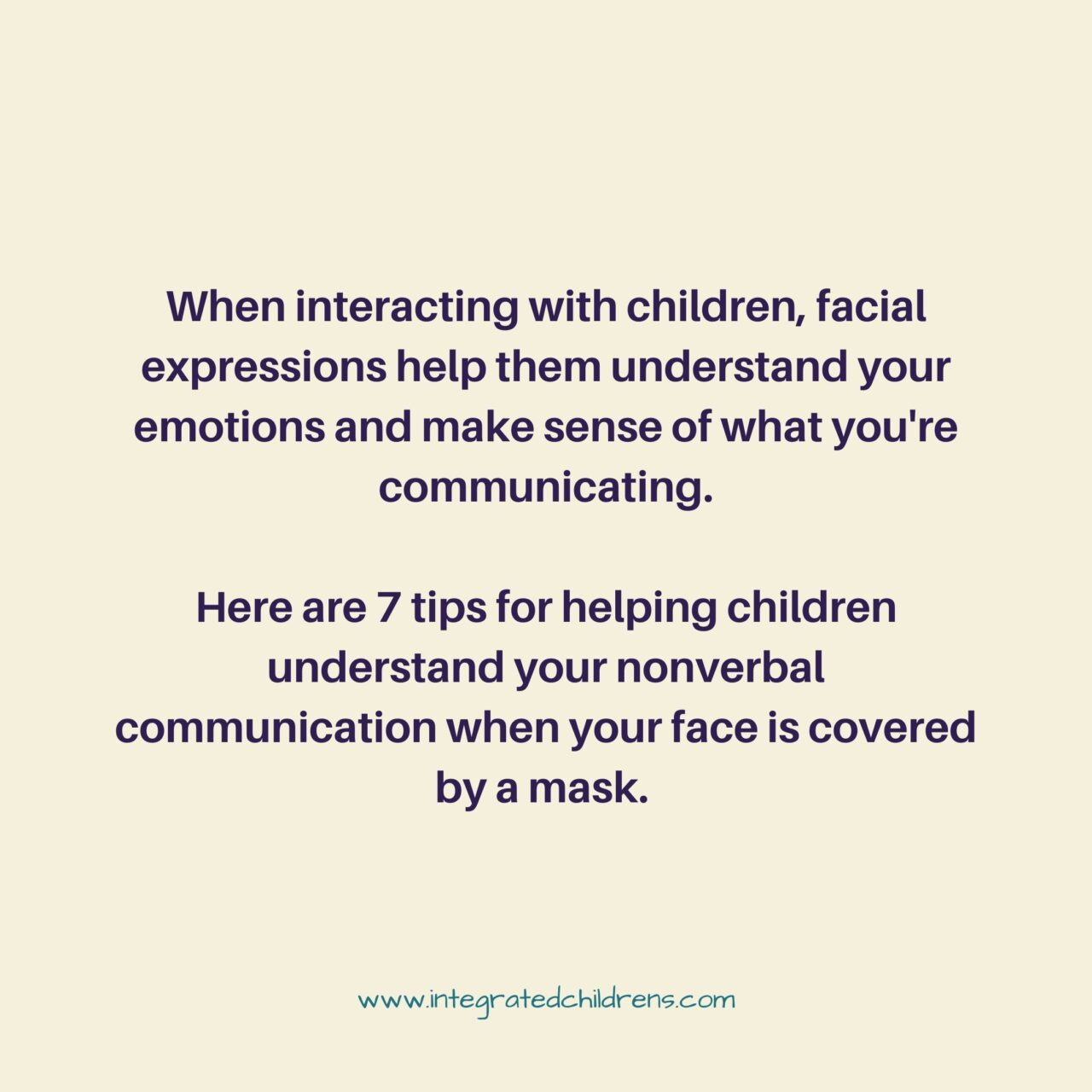 Masks and Communication: A Guide - INTEGRATED CHILDREN’S THERAPY